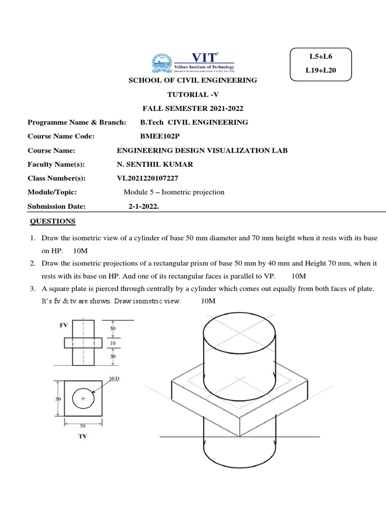 Civil Engineering Lab Tutorial on Isometric Projections | PDF
