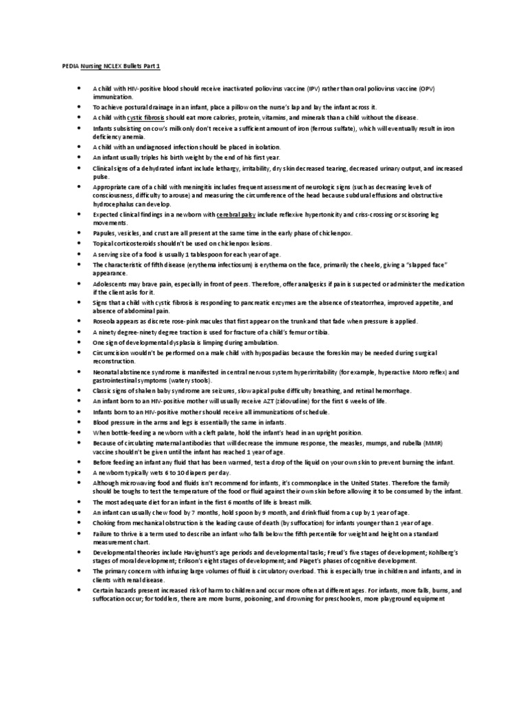 Pediatric NCLEX Study Guide | PDF | Pregnancy | Fetus