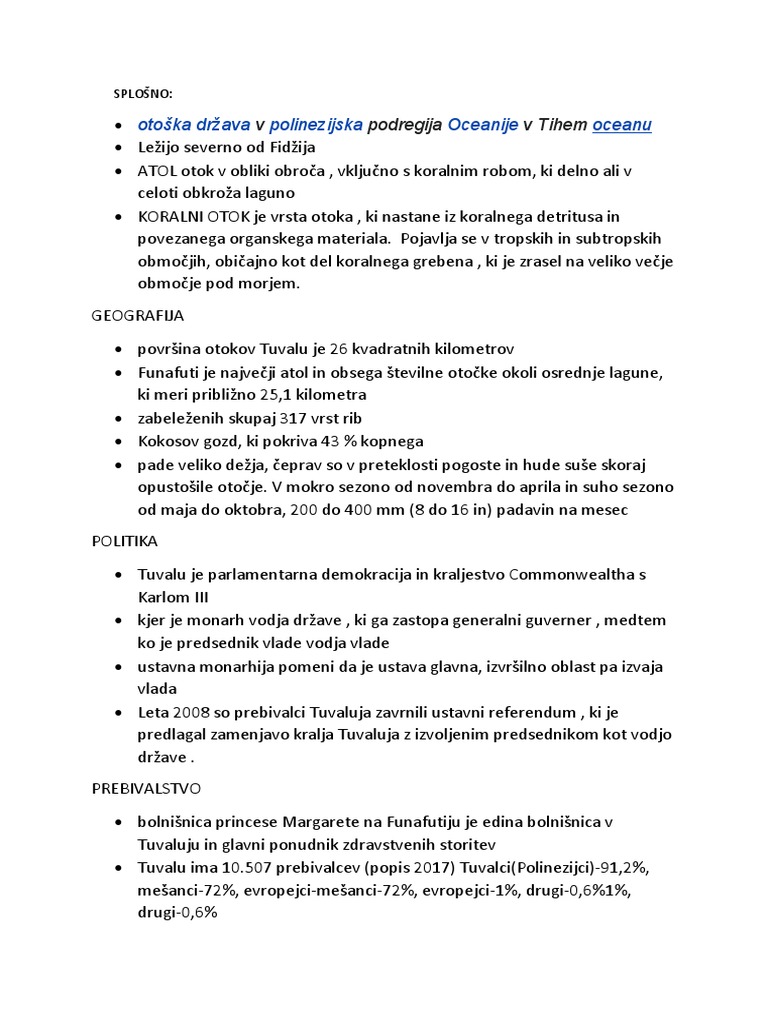 Tuvalu Wordd PDF | PDF