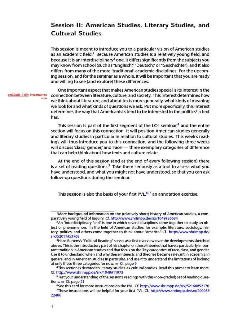 Rethinking Literature and Canon Formation in American Studies | PDF