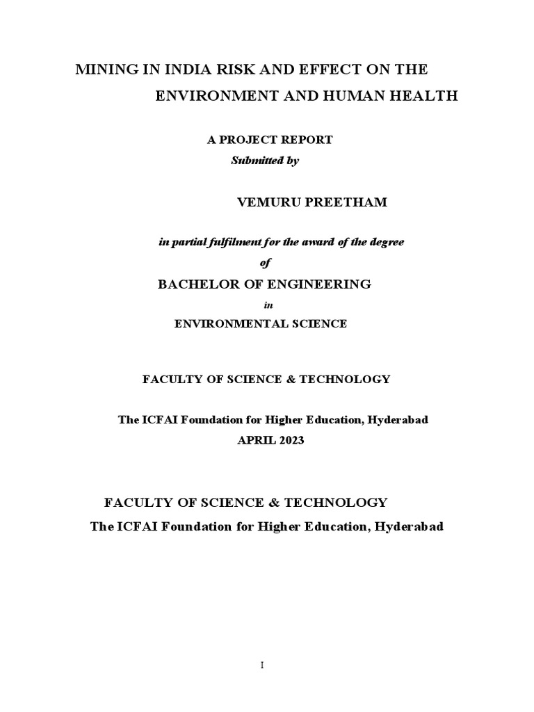 Preetham 1 | PDF | Mining | Coal