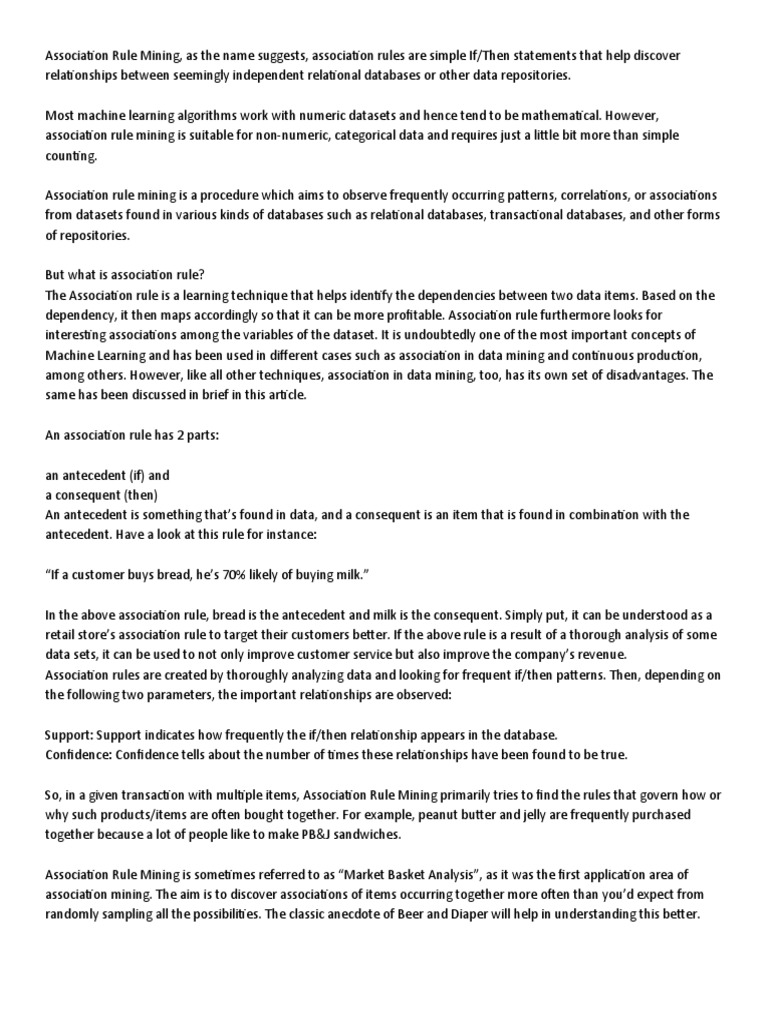 Association Rule Mining Pdf Computers