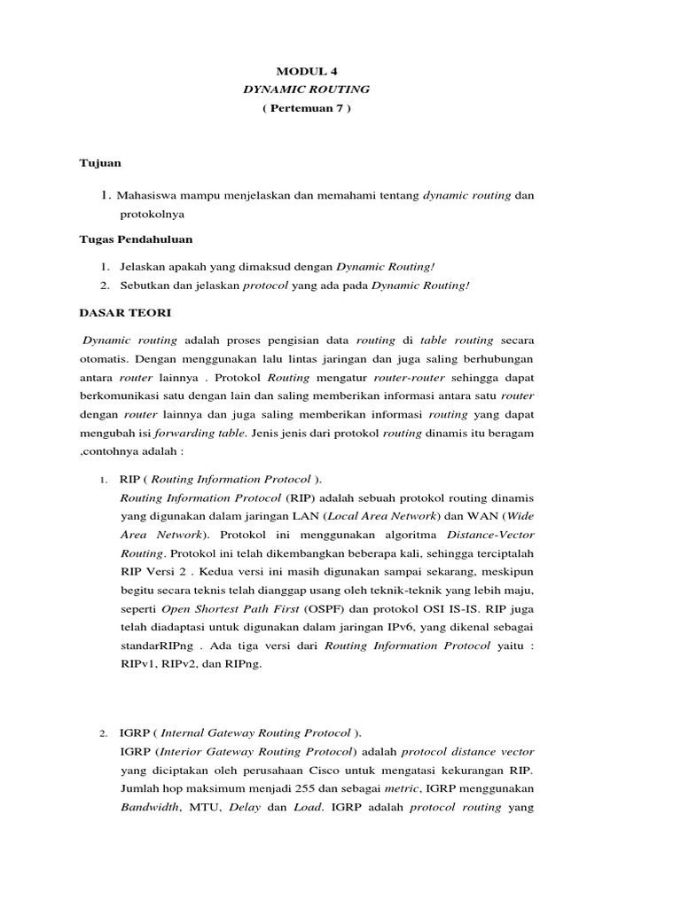Protokol dan Konfigurasi Dynamic Routing | PDF | Sains & Matematika ...