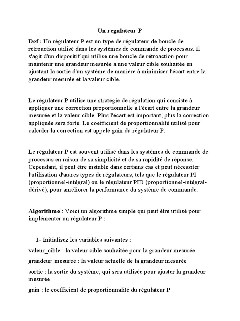 Un Regulateur P PDF | PDF