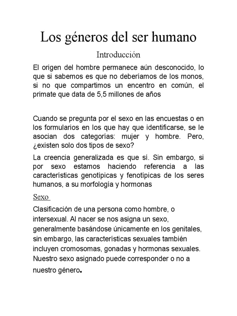 Diversidad de Géneros y Sexos Humanos | PDF | Ciencias sociales ...