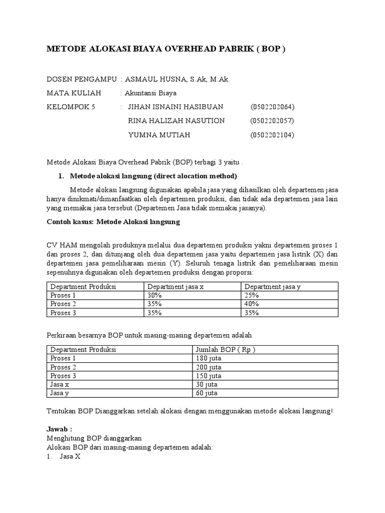 Tugas Kelompok 5 Contoh Kasus BOP | PDF | Teknologi & Rekayasa