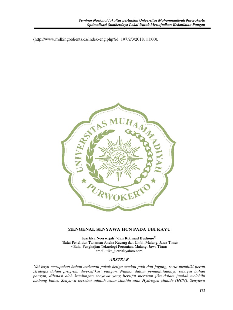 Mengenal Senyawa HCN Pada Ubi Kayu PDF | PDF