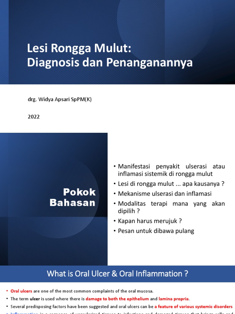 Lesi Rongga Mulut Diagnosis Dan Penanganannya PDF | PDF | Topical ...