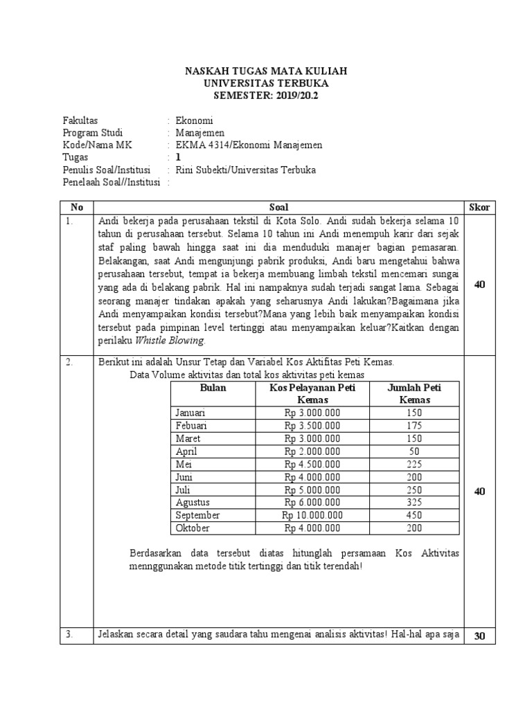 Aditya Legowo - 042025314 - T2 - EKMA4314 | PDF
