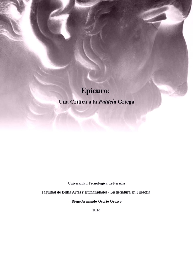Epicuro Una Critica A La Paideia Griega PDF | PDF