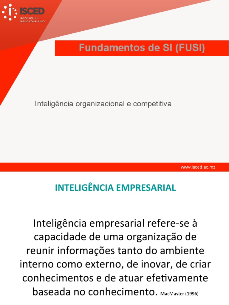 Inteligência Organizacional e Competitiva | PDF
