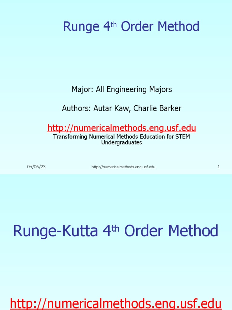 Mws Gen Ode PPT Runge4th | PDF | Mathematics Of Computing | Applied Mathematics