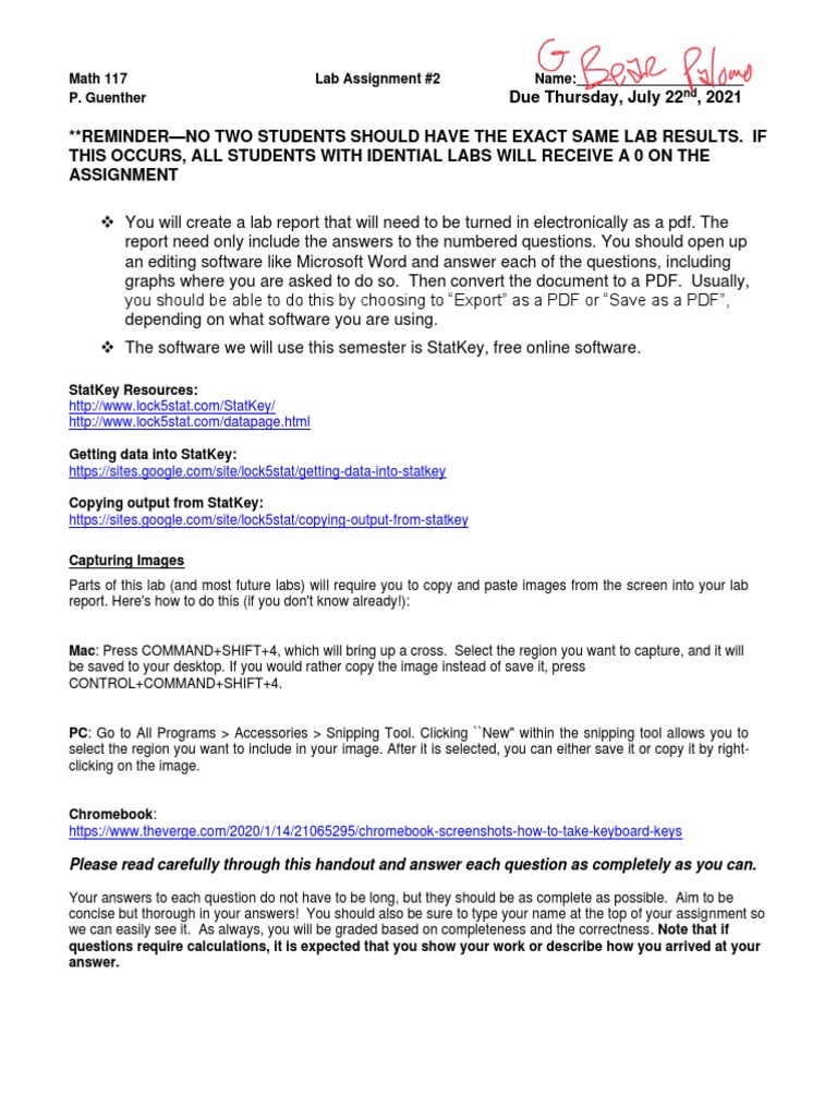 Statistics Lab2 Typed 0812@p3 | PDF | Career & Growth | Teaching Methods & Materials