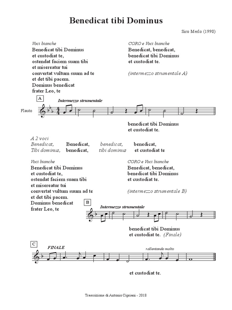 Benedicat Tibi Dominus FLAUTI PDF | PDF