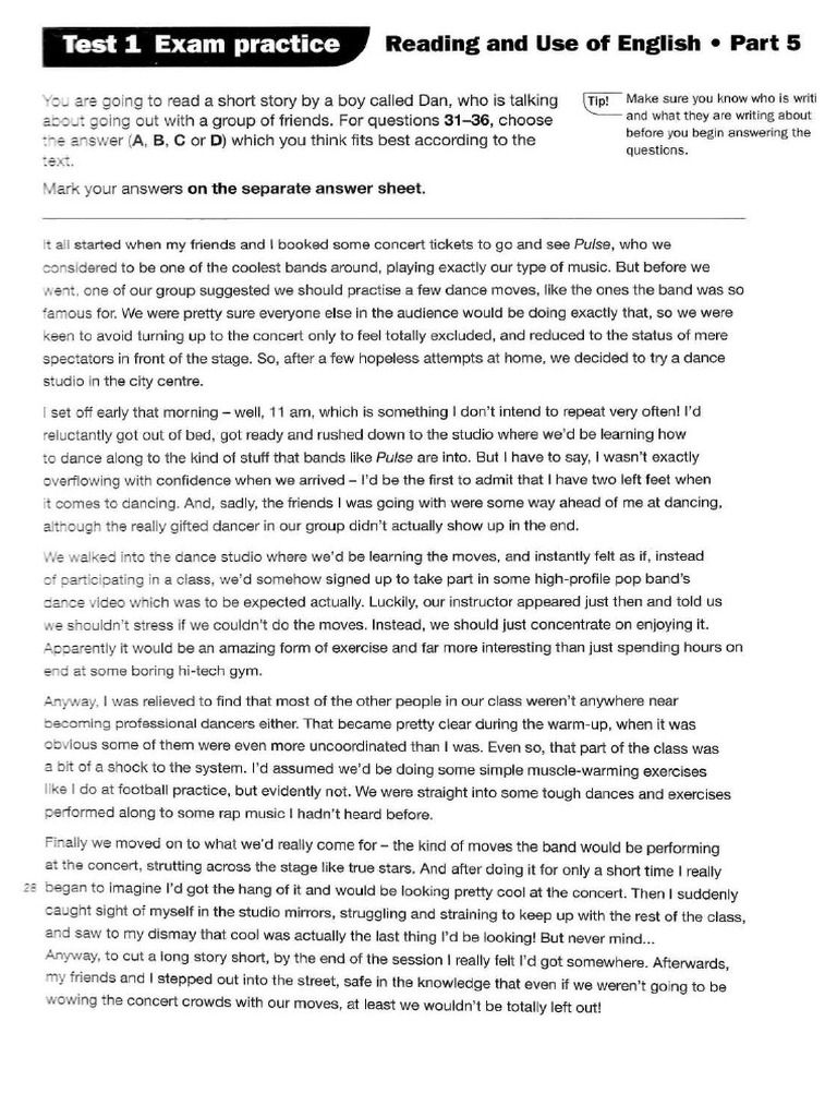 Reading Part 5 Exam Practice | PDF