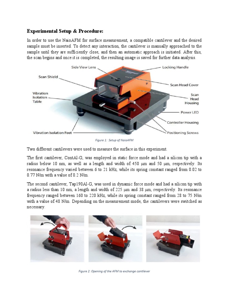 Experimental Setup - New | PDF | Atomic Force Microscopy | Area