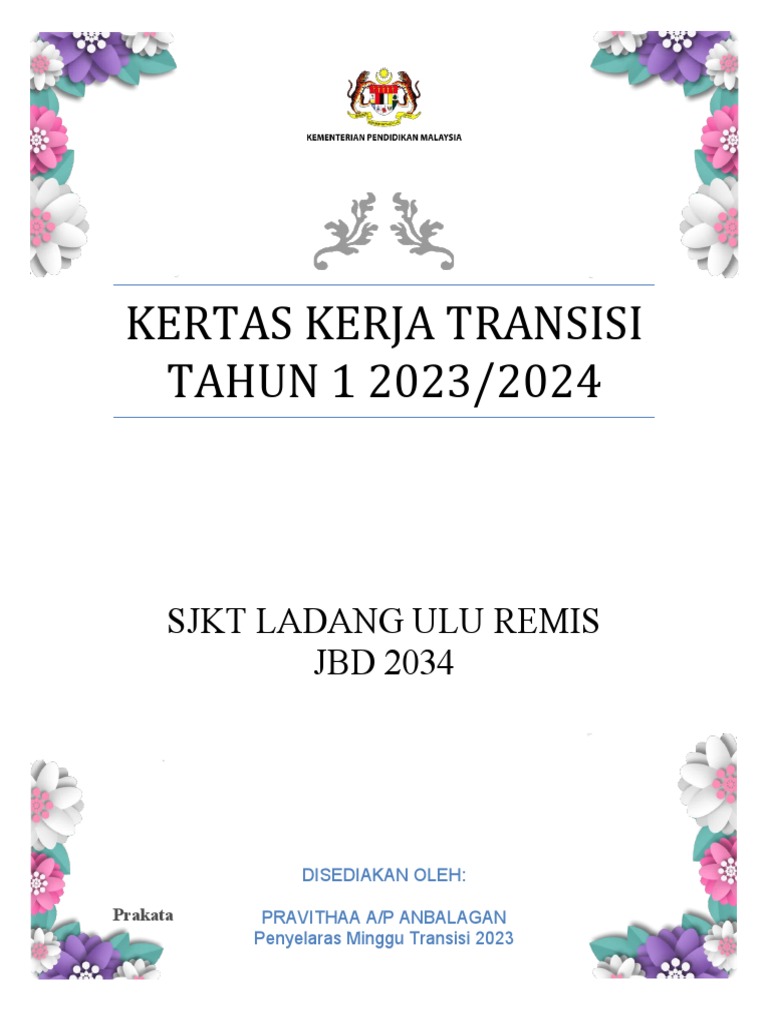 KERTAS KERJA TRANSISI TAHUN 1 2023 2024 New | PDF