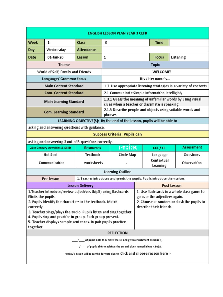 lesson plan year 3.docx | PDF