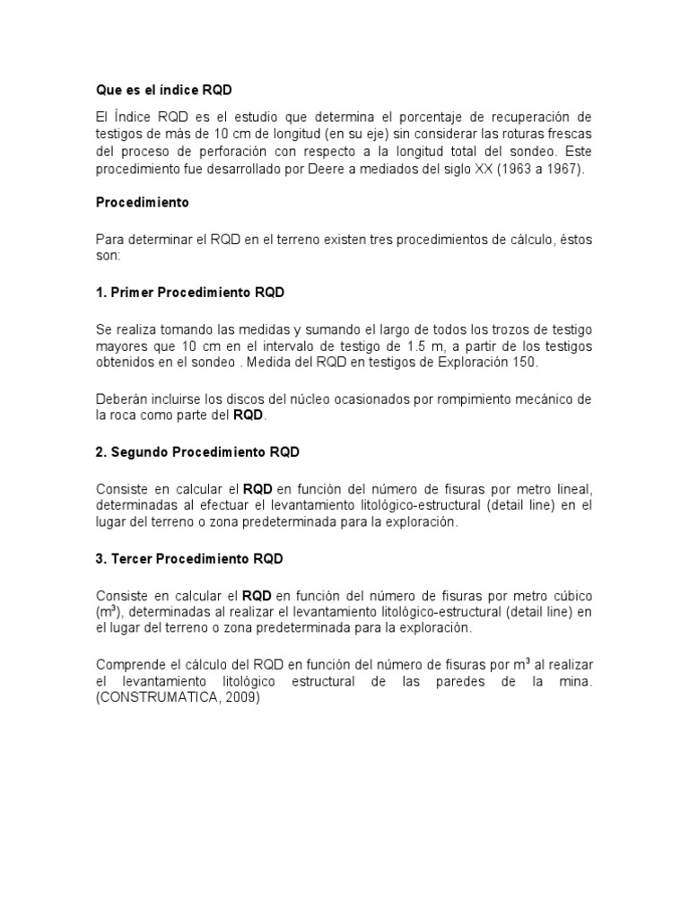 Que es el índice RQD.docx | PDF