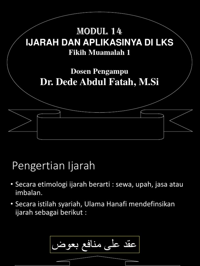 Modul 14 (Ijarah Dan Aplikasinya Di LKS) PDF | PDF
