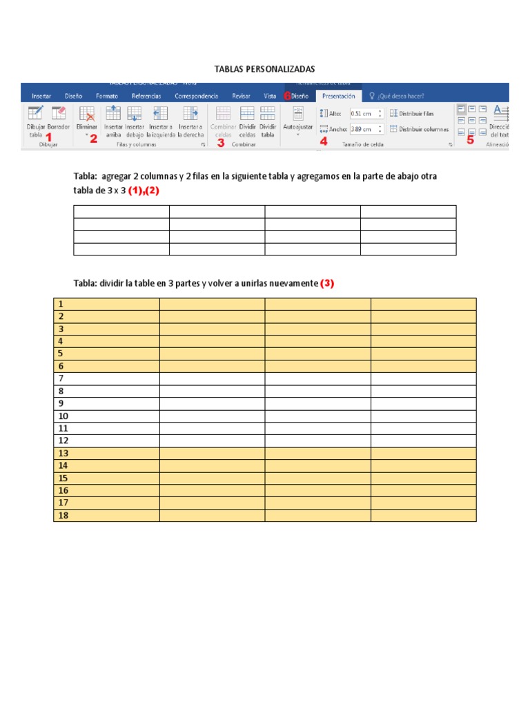 TABLAS PERSONALIZADAS | PDF