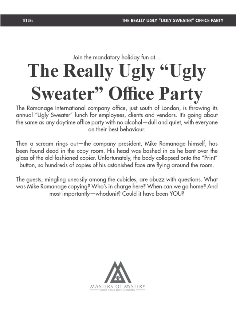 Ugly Sweater Costume Suggestions | PDF