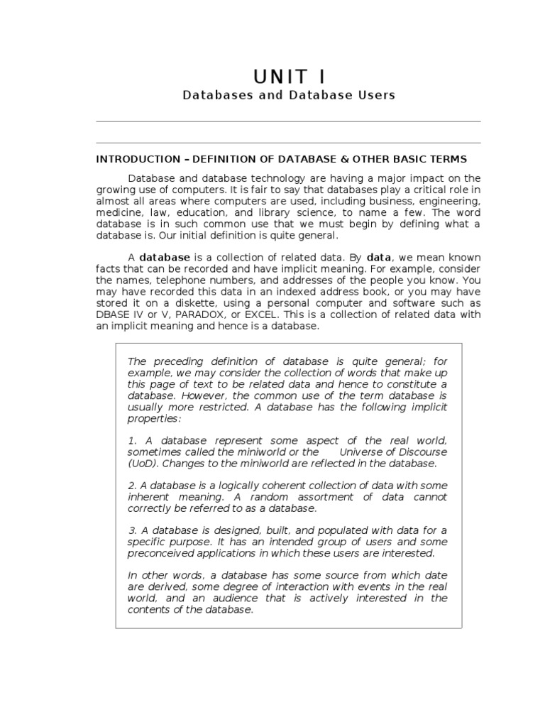 Understanding Database Users and Systems | PDF | Data Model | Databases