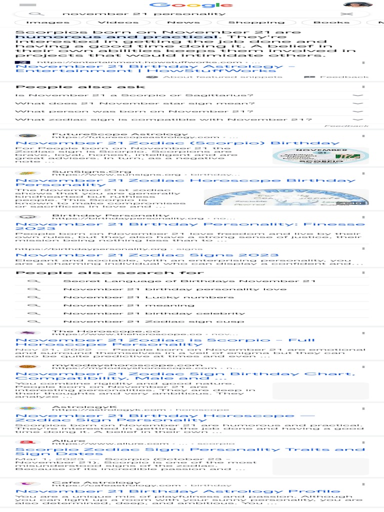 November 21 Birthday Personality and Zodiac Sign Traits | PDF ...