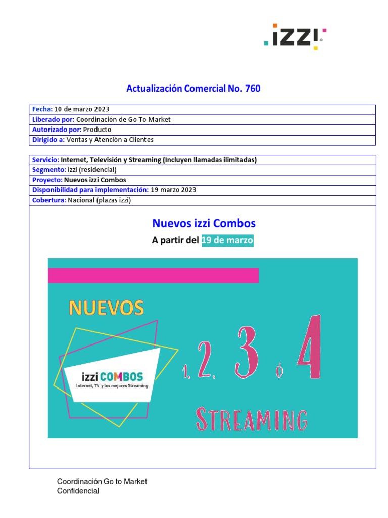 AC No. 760 Nuevos Izzi COMBOS - SF PDF | PDF