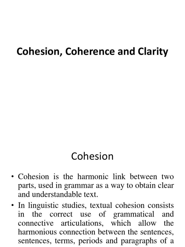 Cohesion, Coherence and Clarity | Download Free PDF | Pronoun ...