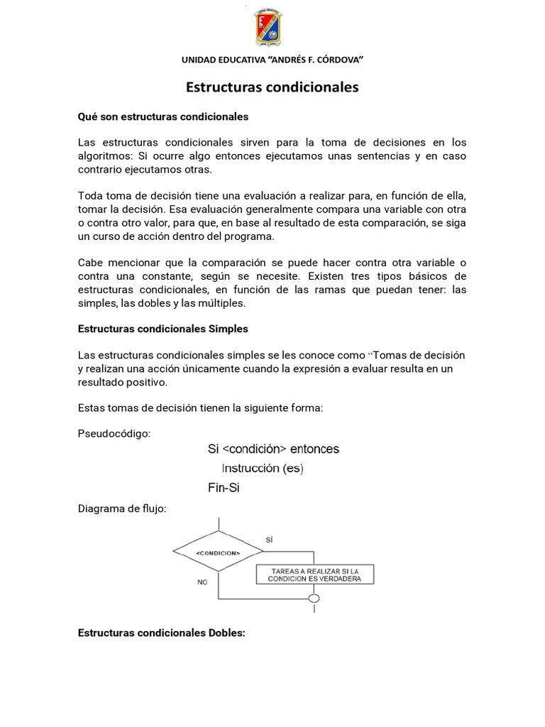 Estructuras Condicionales | PDF | Algoritmos | Ciencias de la Computación