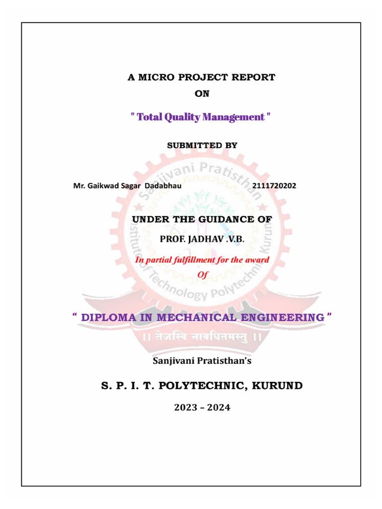 IEQ Micro Project, Saggy PDF | PDF