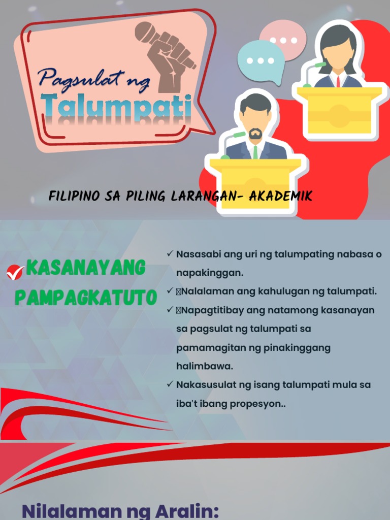 Aralin 7 - Pagsulat NG Talumpati | PDF