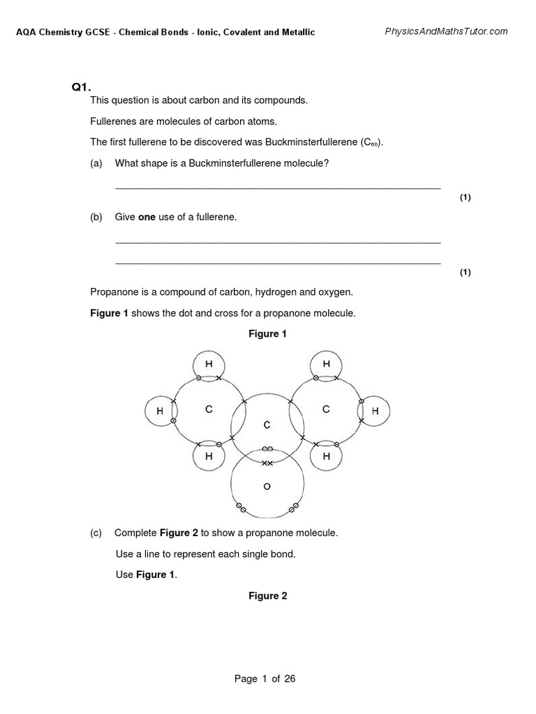 2.1 Chemical Bonds - Ionic, Covalent and Metallic QP PDF | PDF