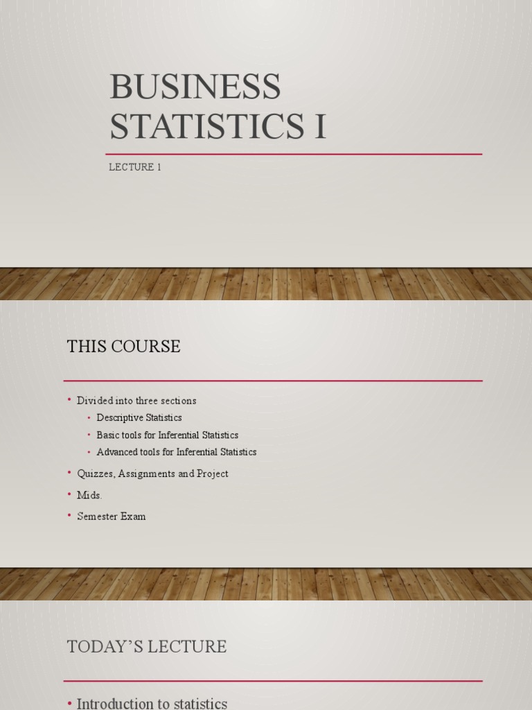 Business Statistics Lecture 01 | PDF
