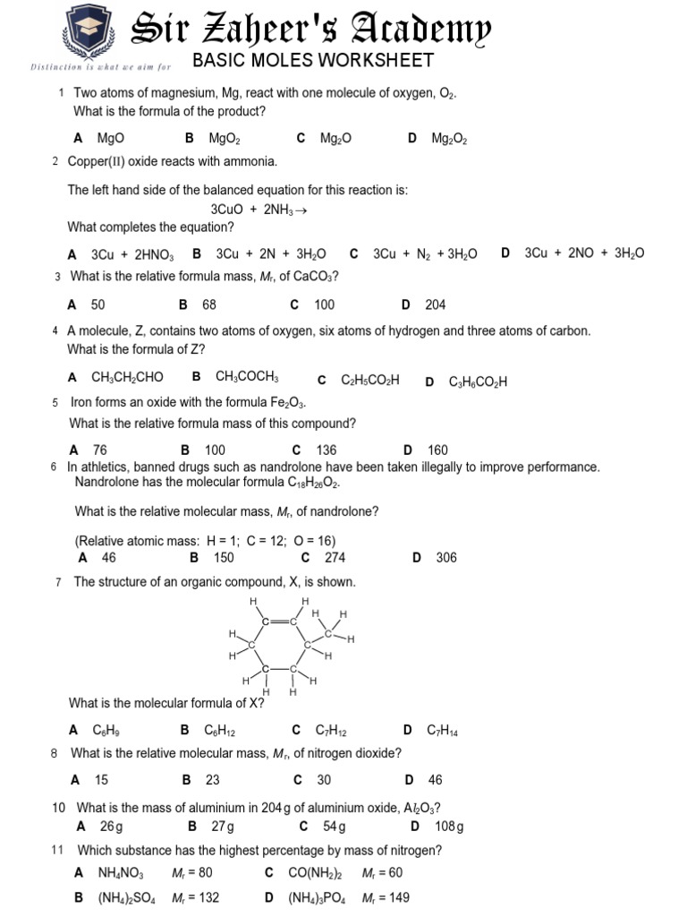 Sodium Moles and Chemical Reactions | PDF
