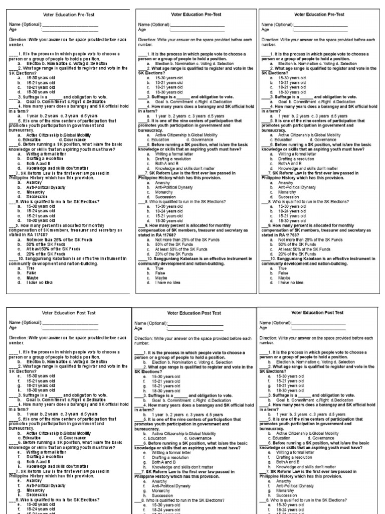 Voters Education Evaluation Form PDF | PDF | Group Decision Making | Government
