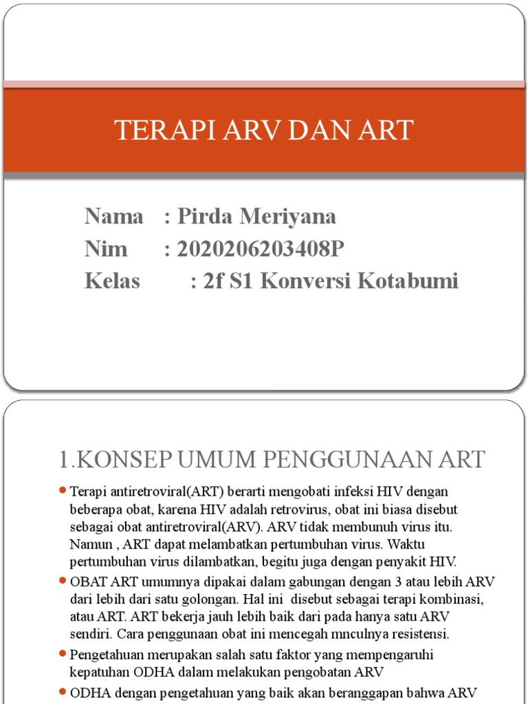 Tugas Kep - Hiv Aids (Terapi Arv Dan Art, Pirda Meriyana) | PDF