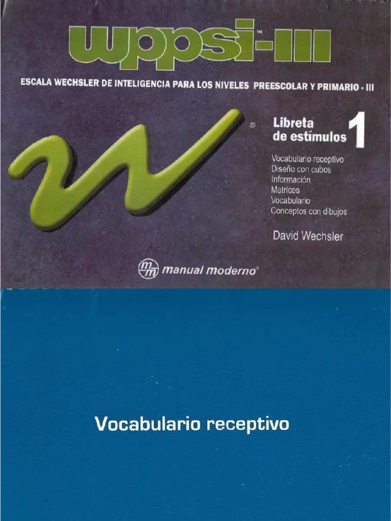 Wppsi III Libreta de Estimulos 1pdf | PDF