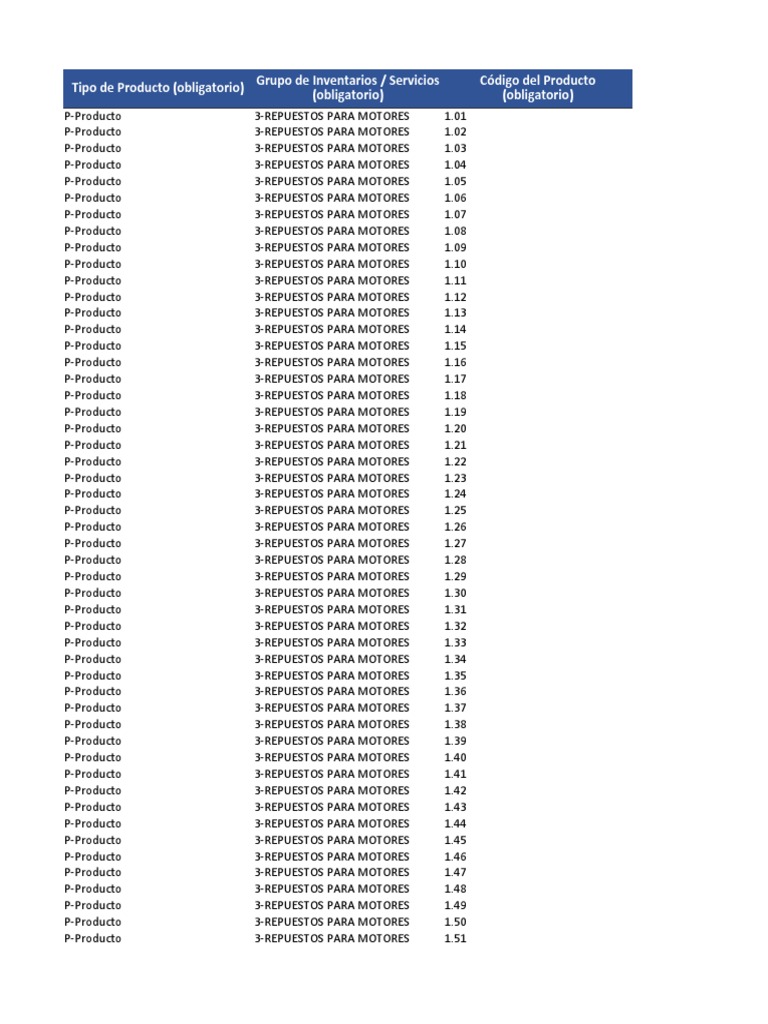Repuestos para Motores: Catálogo Completo | PDF