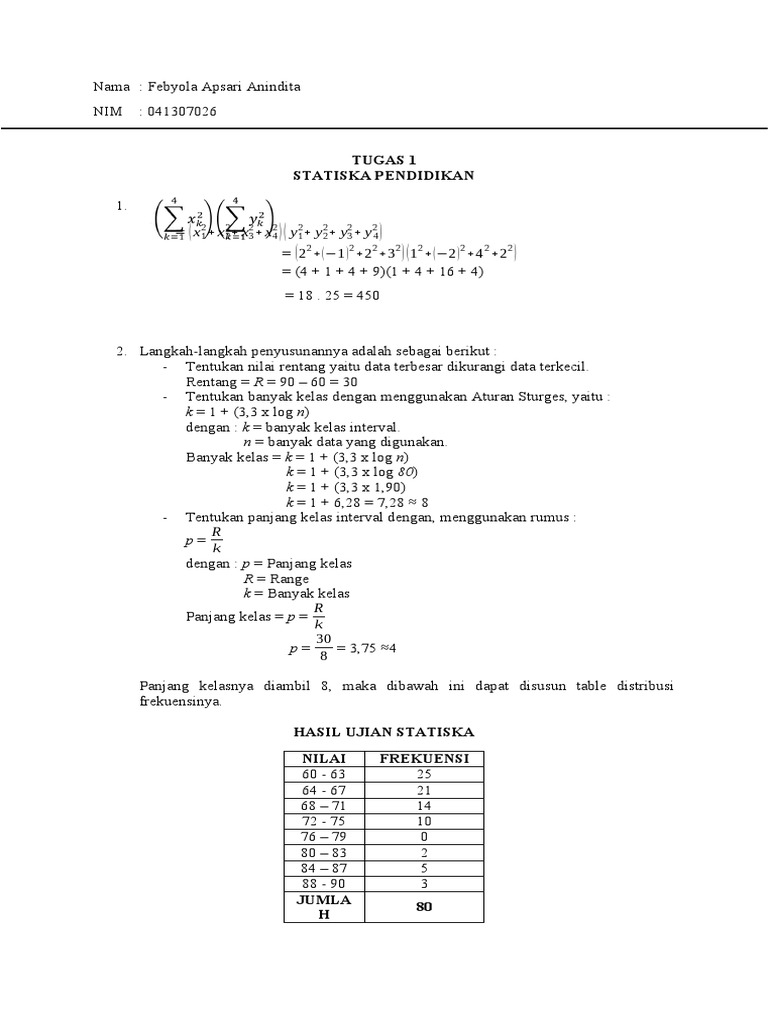 Tugas 1. Statiska Pendidikan | PDF