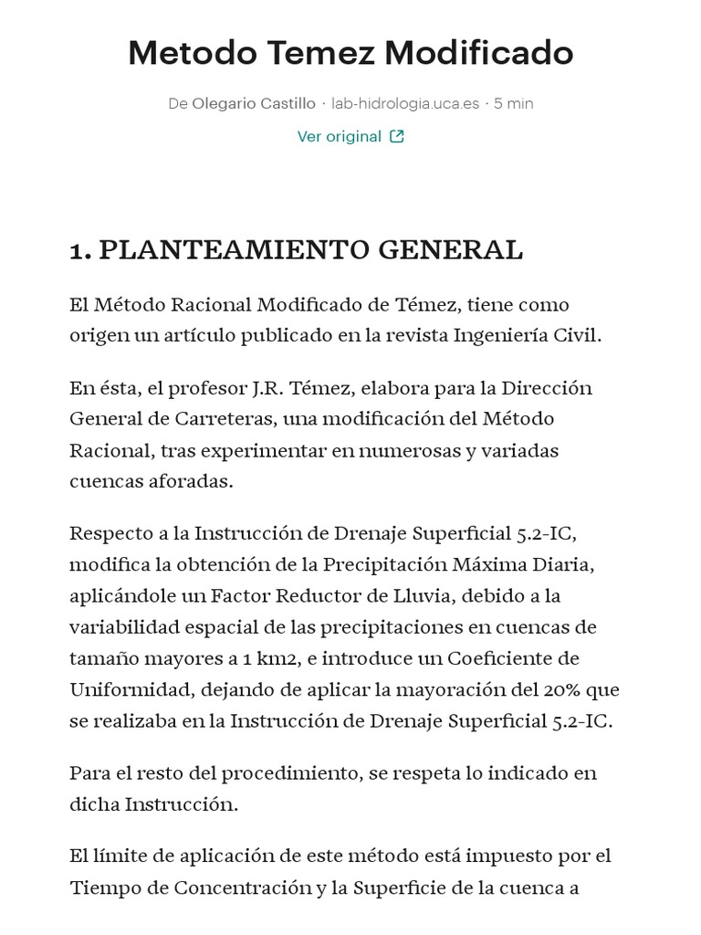 Pocket - Metodo Temez Modificado PDF | PDF | Ciencia y matemáticas ...