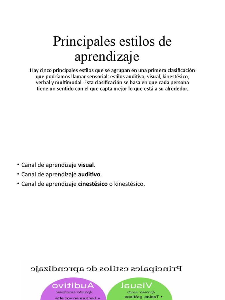 Principales Estilos de Aprendizaje | PDF