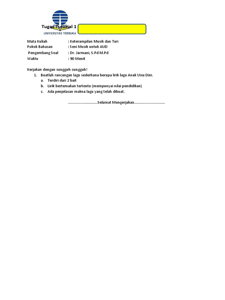 SOAL TT1 Keterampilan Musik Dan Tari | PDF