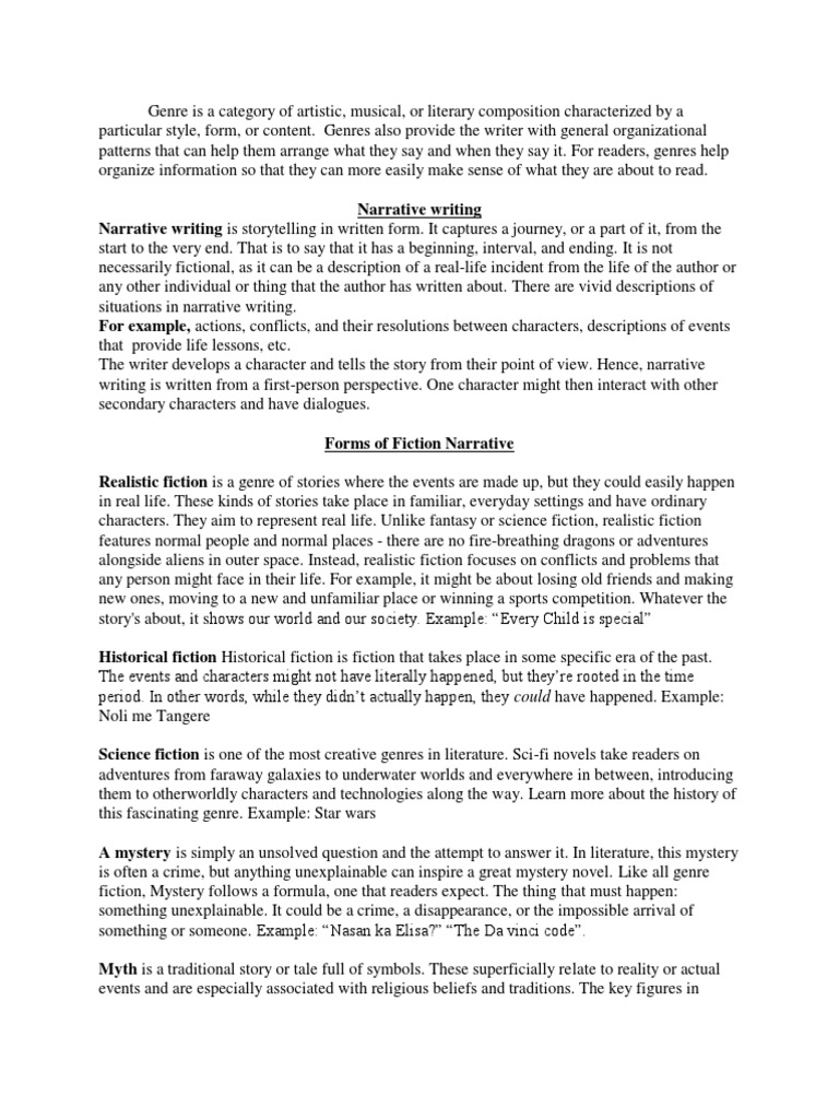 Reading and Writing Types of Writing PDF | PDF