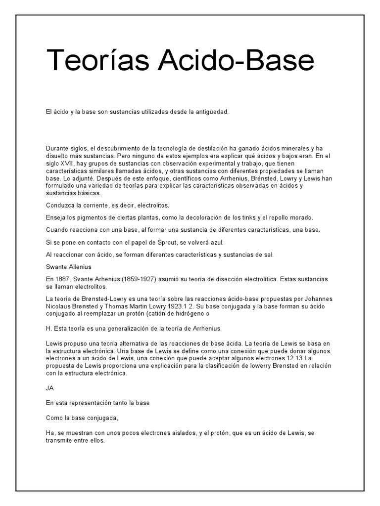 Teorias Acido Base | PDF