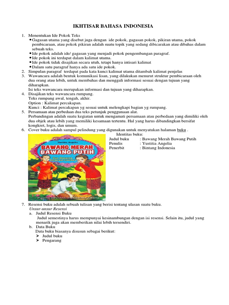 Ikhtisar Bahasa Indonesia | PDF