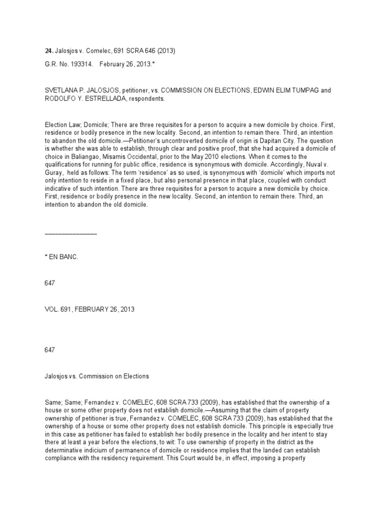Elec Cases | PDF | Burden Of Proof (Law) | Commission On Elections ...