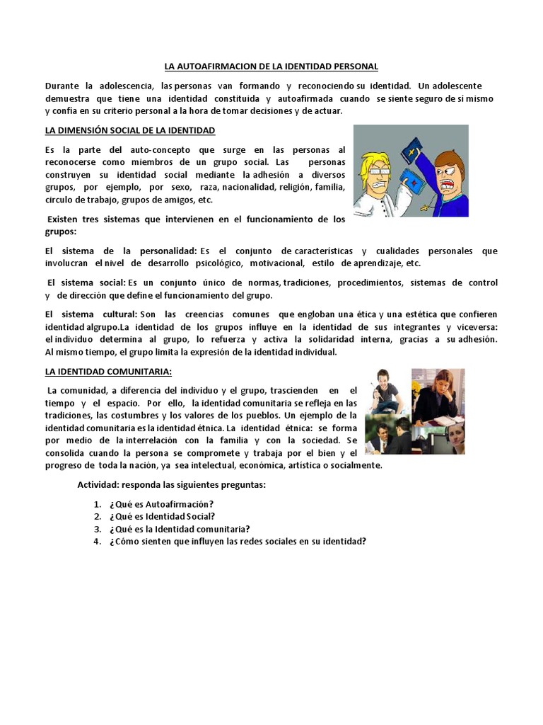 La Autoafirmacion de La Identidad Personal | PDF