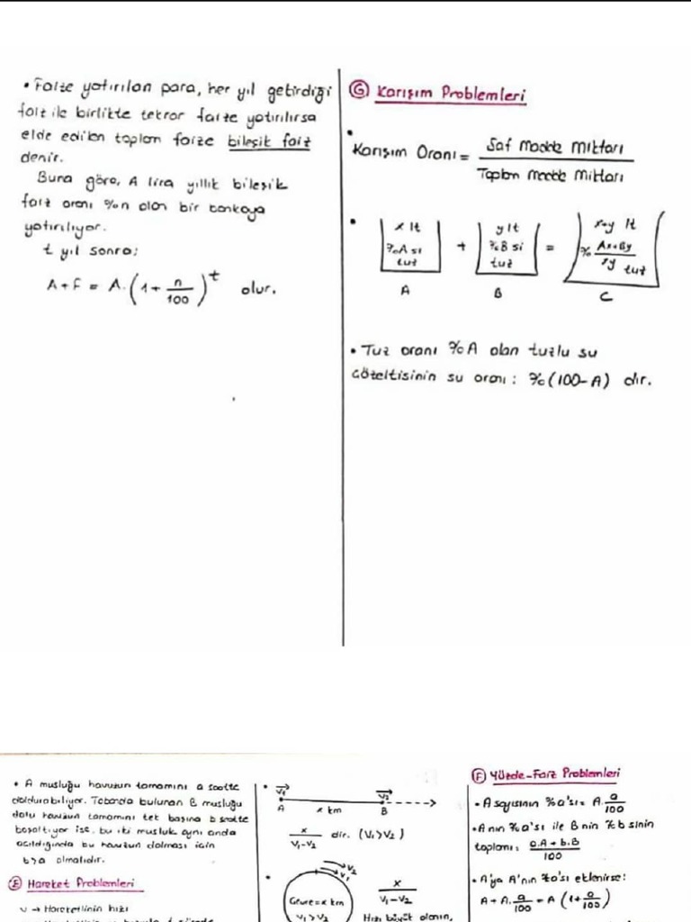 Tyt Ayt Problemler Ders Notlari | PDF